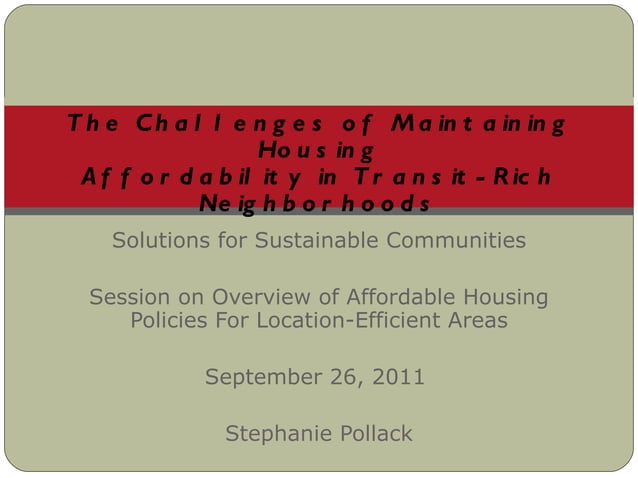 SSC2011_Stephanie Pollack PPT | PPT