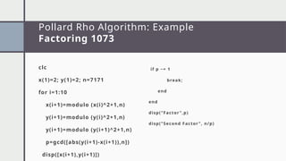 Example with discussion on Pollard Rho Algorithm.pptx