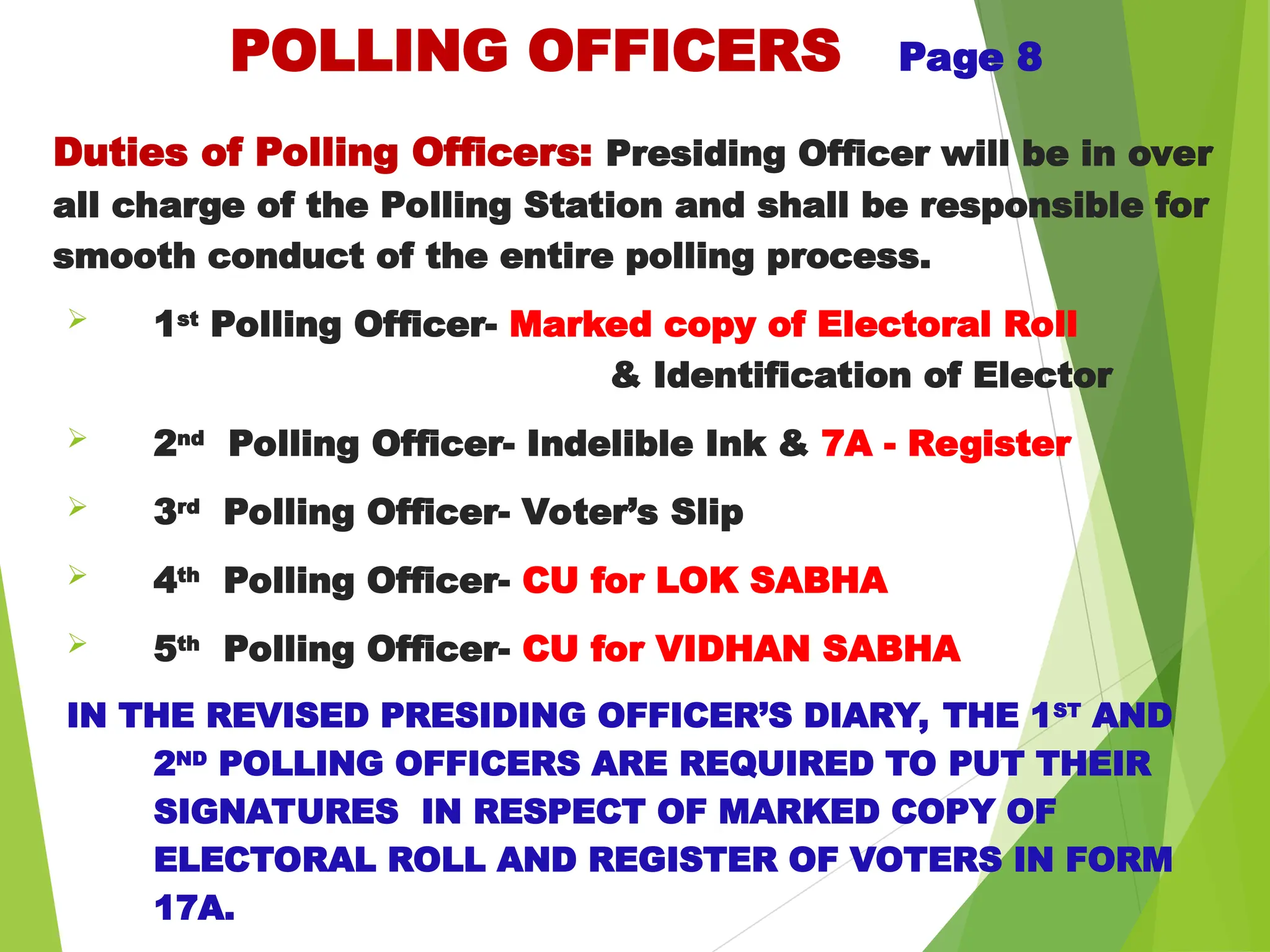 Election training for polling officer and prisiding officer | PPT