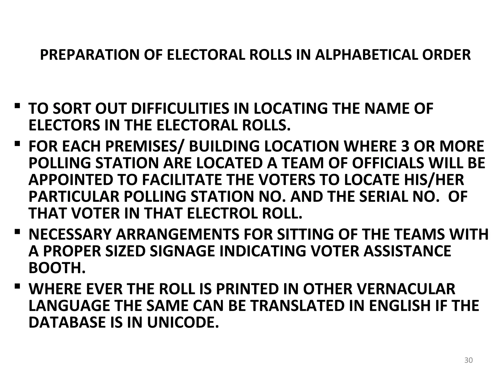 Poll day arrangements | PPT
