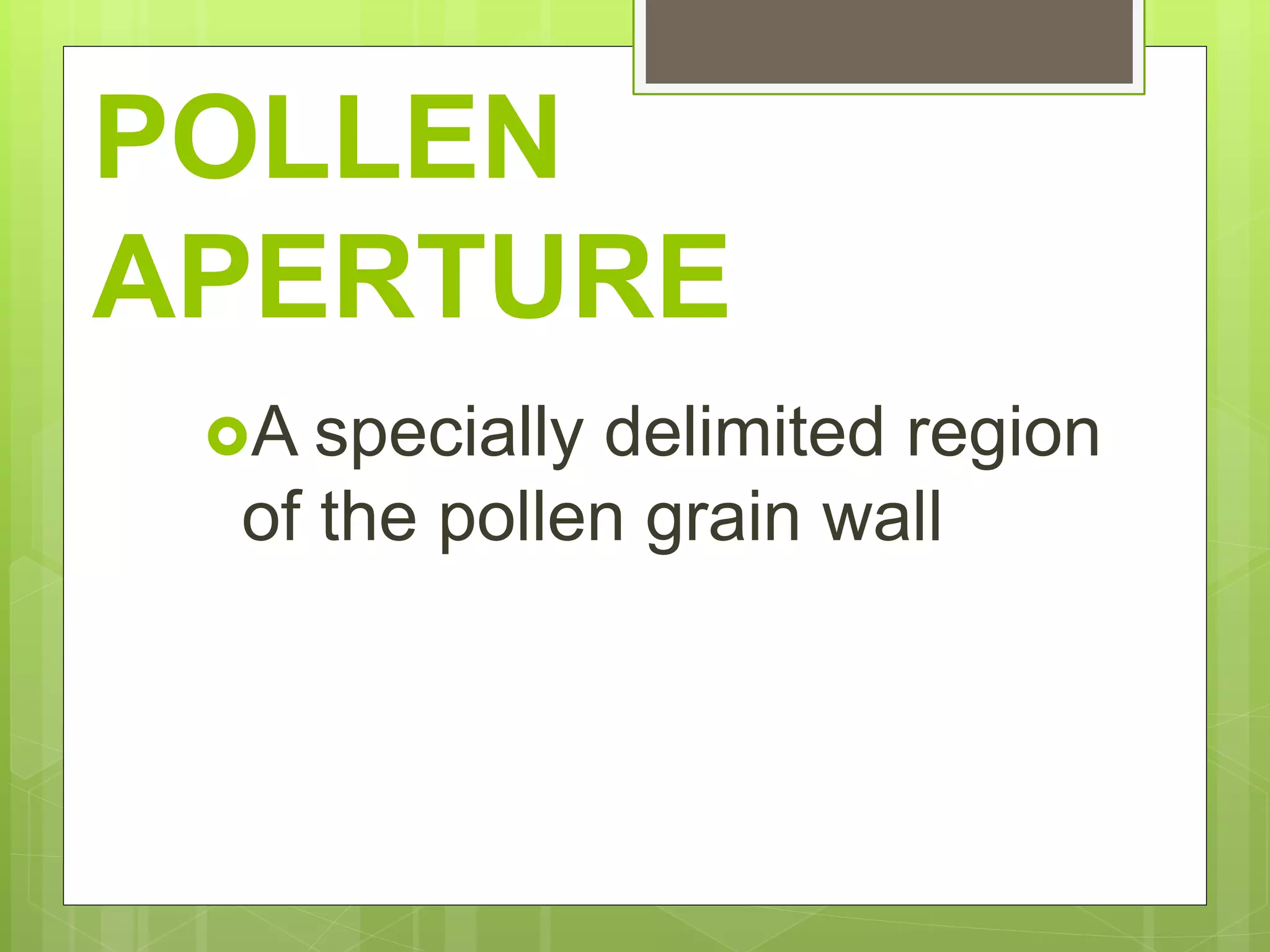 POLLEN APERTURE AND SYMMETRY (PLANT SYSTEMATICS 2nd Ed) | PPTX