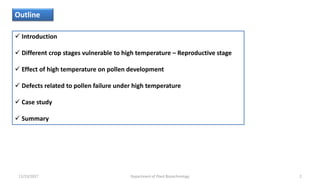 Pollen development at high temperature | PPT
