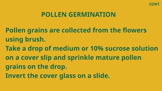 pollen germination medium preparation and process of pollen germination ...