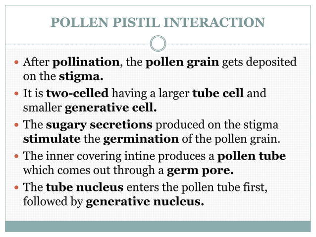 Pollen pistil interaction | PPTX | Infertility | Reproductive Health