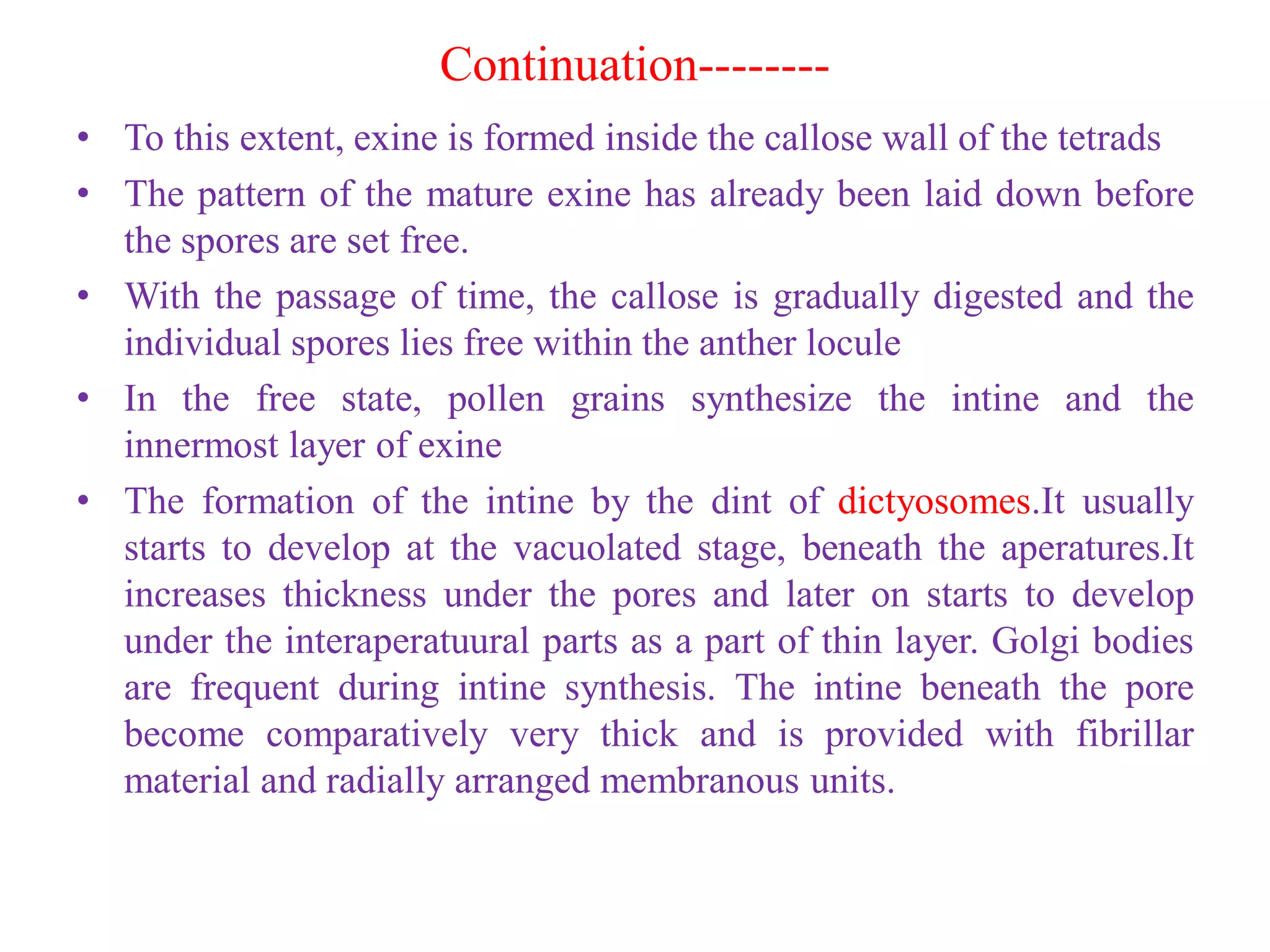 Pollen wall Structure and Male Germ Unit in Plants | PDF