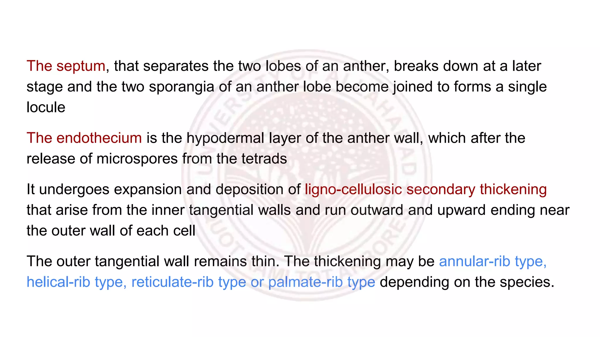Pollen wall morphogenesis and anther Dehiscence | PPTX
