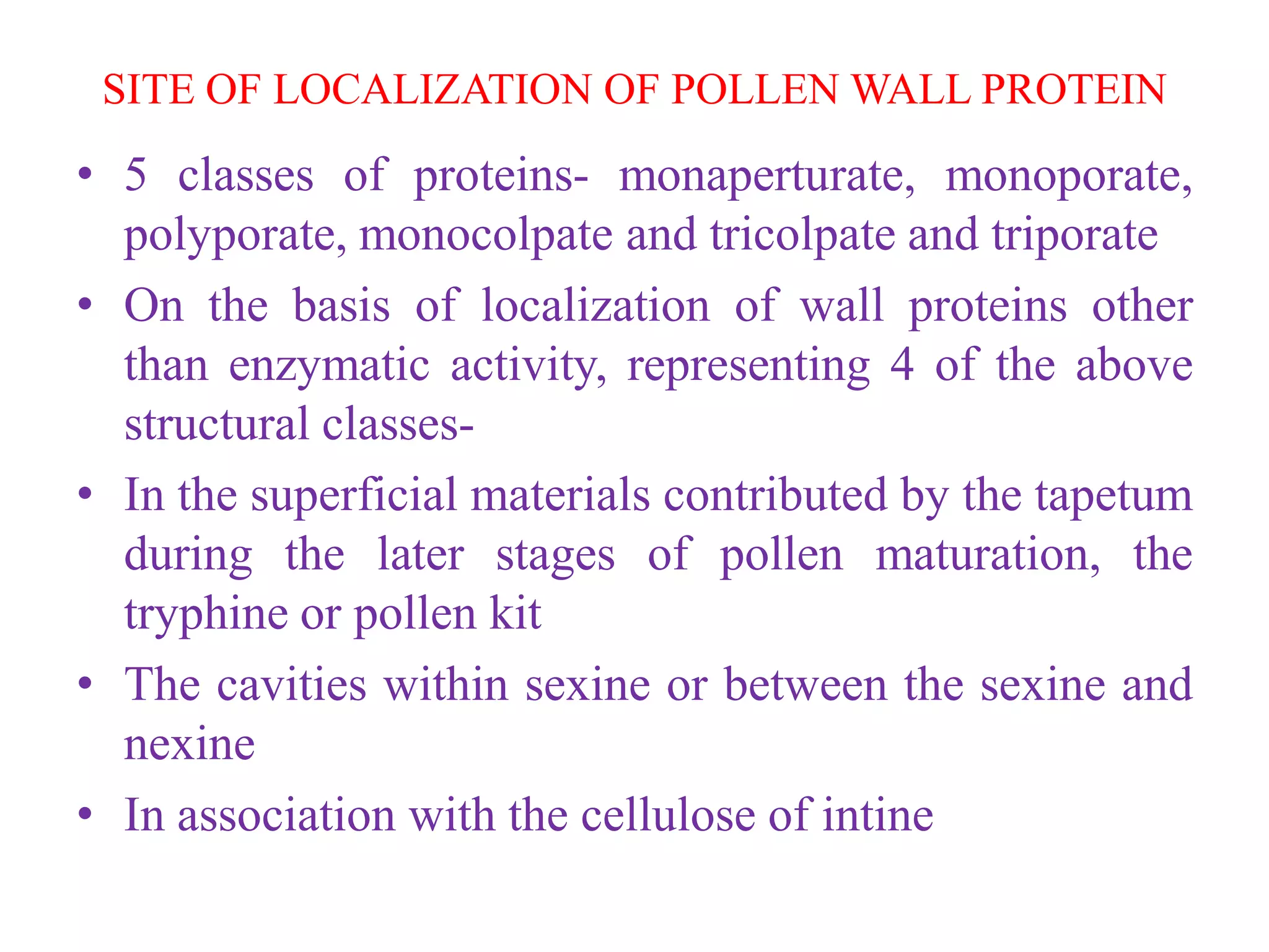 Pollen wall proteins | PDF