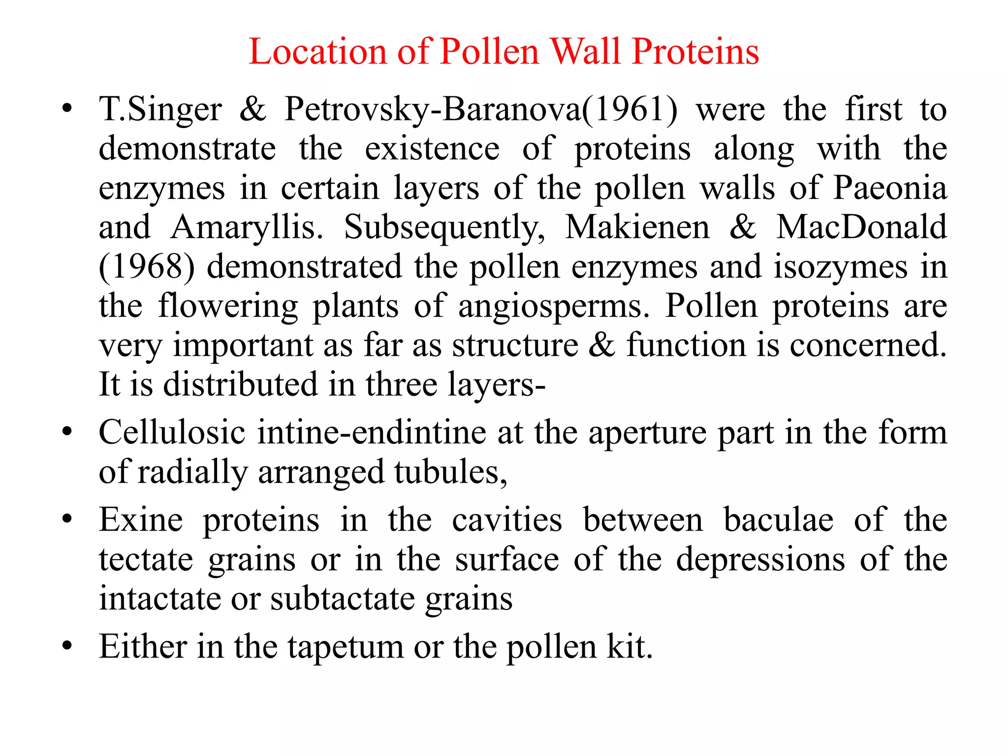 Pollen wall proteins | PDF