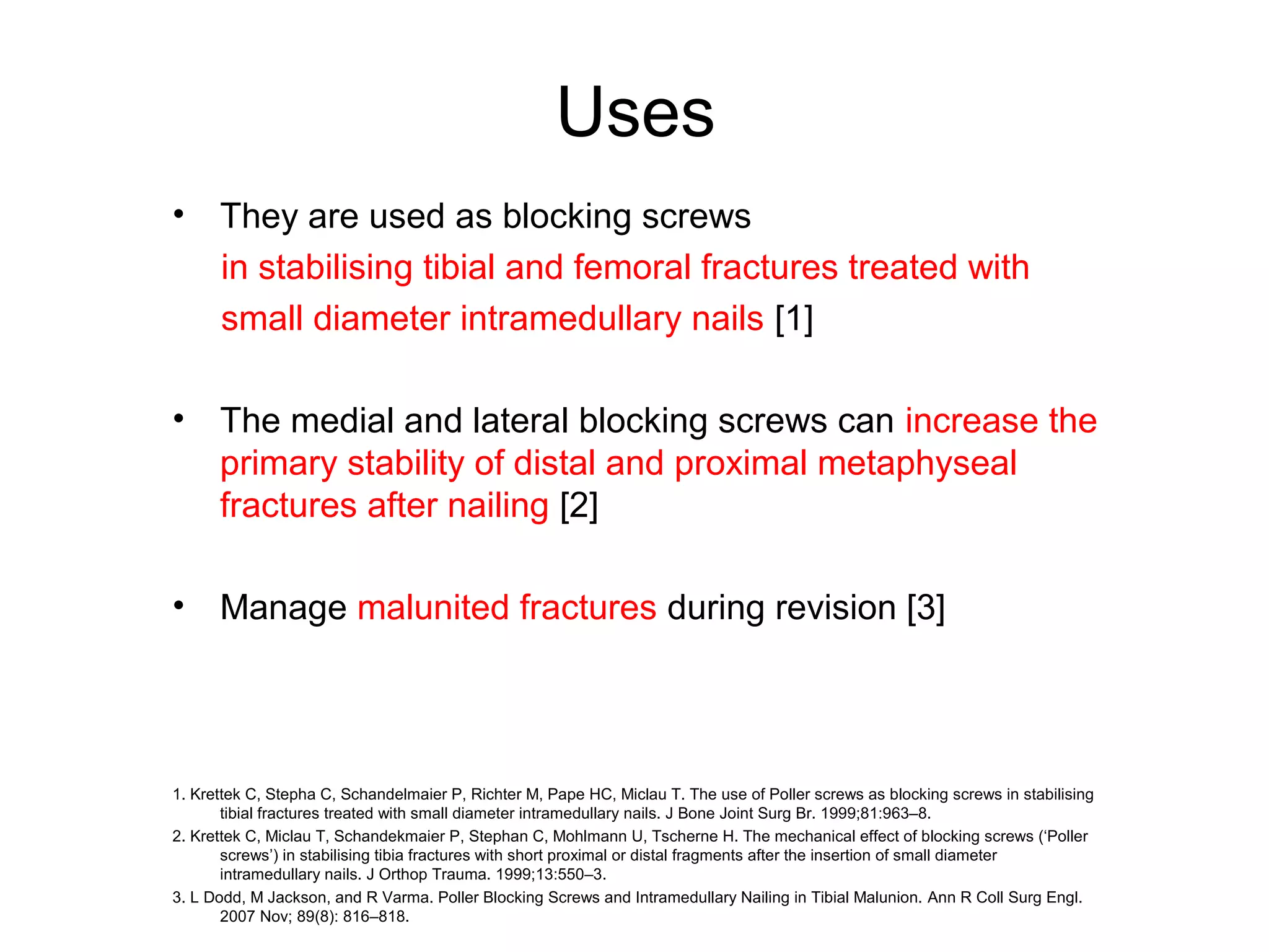 Poller or blocking screw | PPT