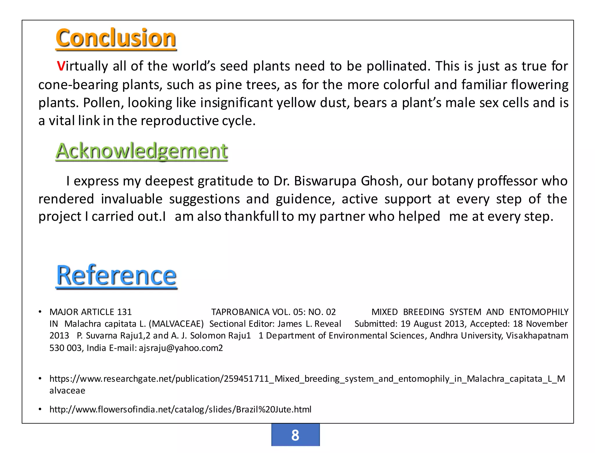 Pollination in Malachra capitata | PDF