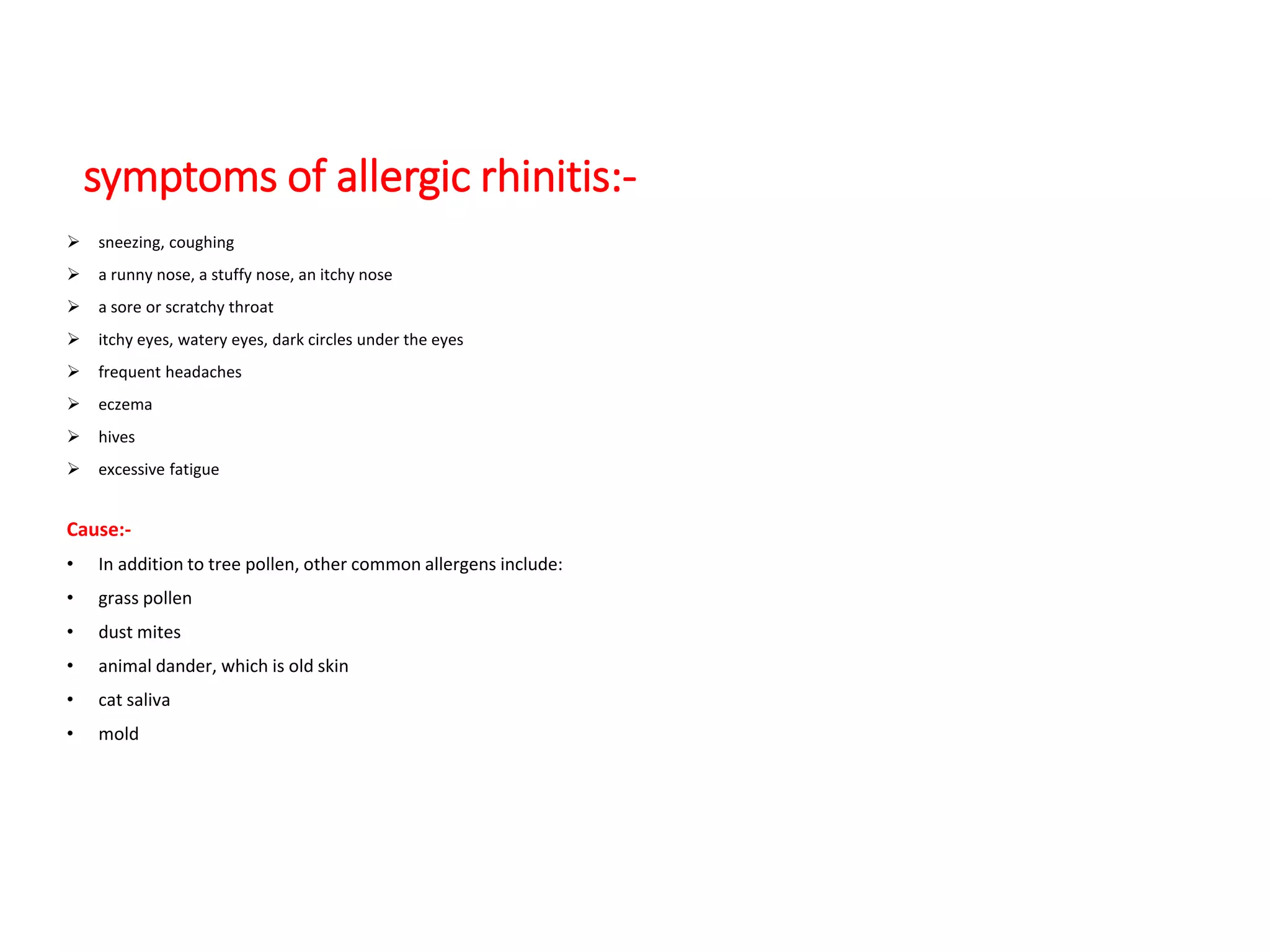 Pollinosis(allergic rhinitis), insect allergy & food allergy | PPTX