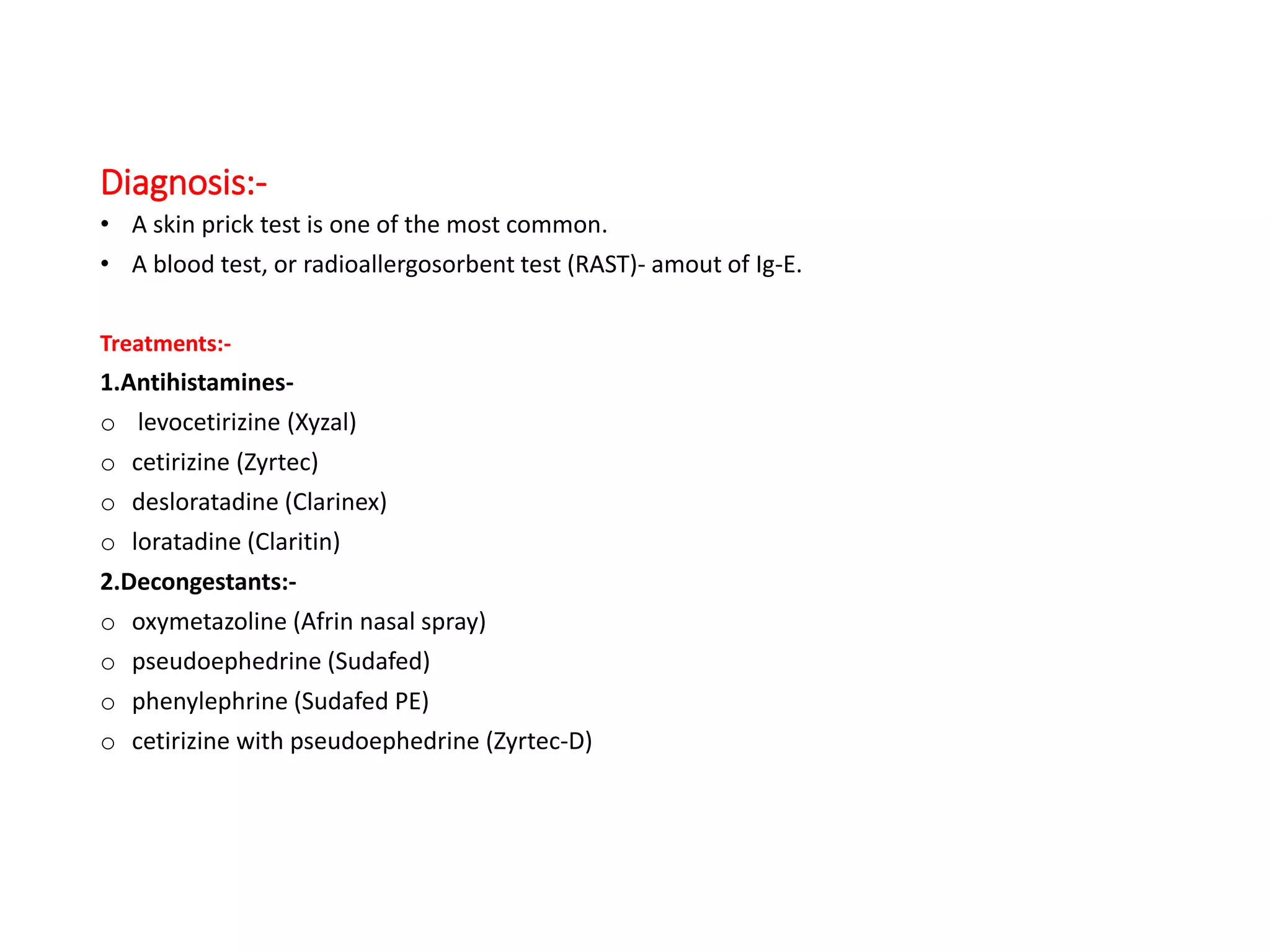 Pollinosis(allergic rhinitis), insect allergy & food allergy | PPTX