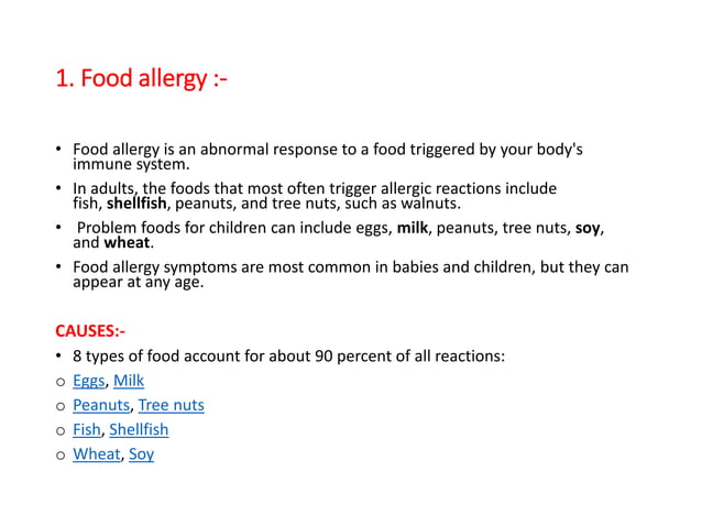 Pollinosis(allergic rhinitis), insect allergy & food allergy | PPTX ...