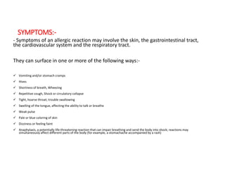Pollinosis(allergic rhinitis), insect allergy & food allergy | PPTX