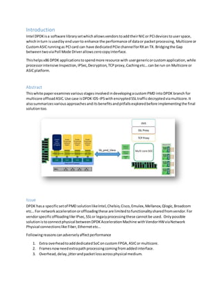 Poll mode driver integration into dpdk | DOCX | Computer Software and Applications | Computing