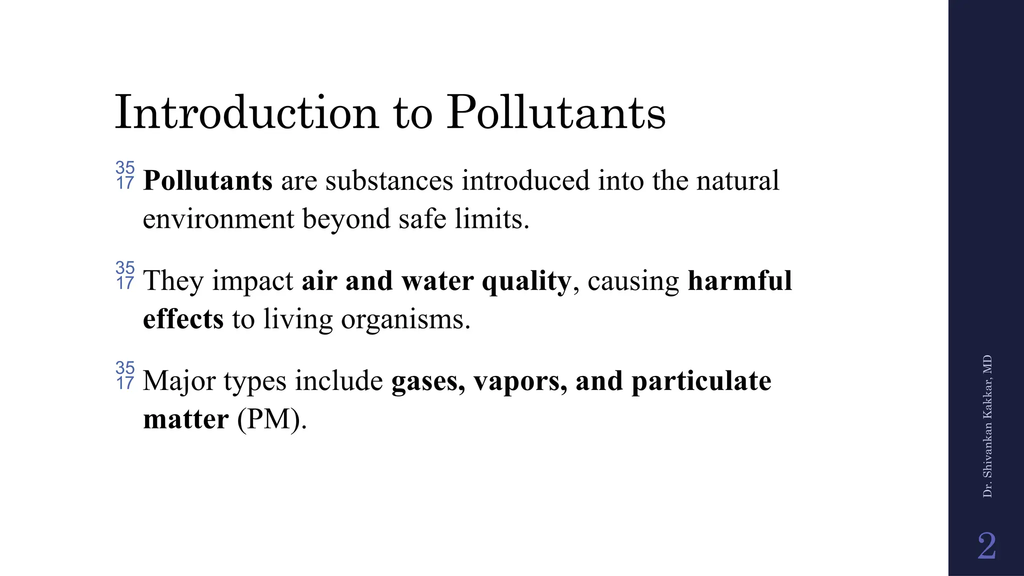 Air and Water Pollutants: Health Impacts | PPTX