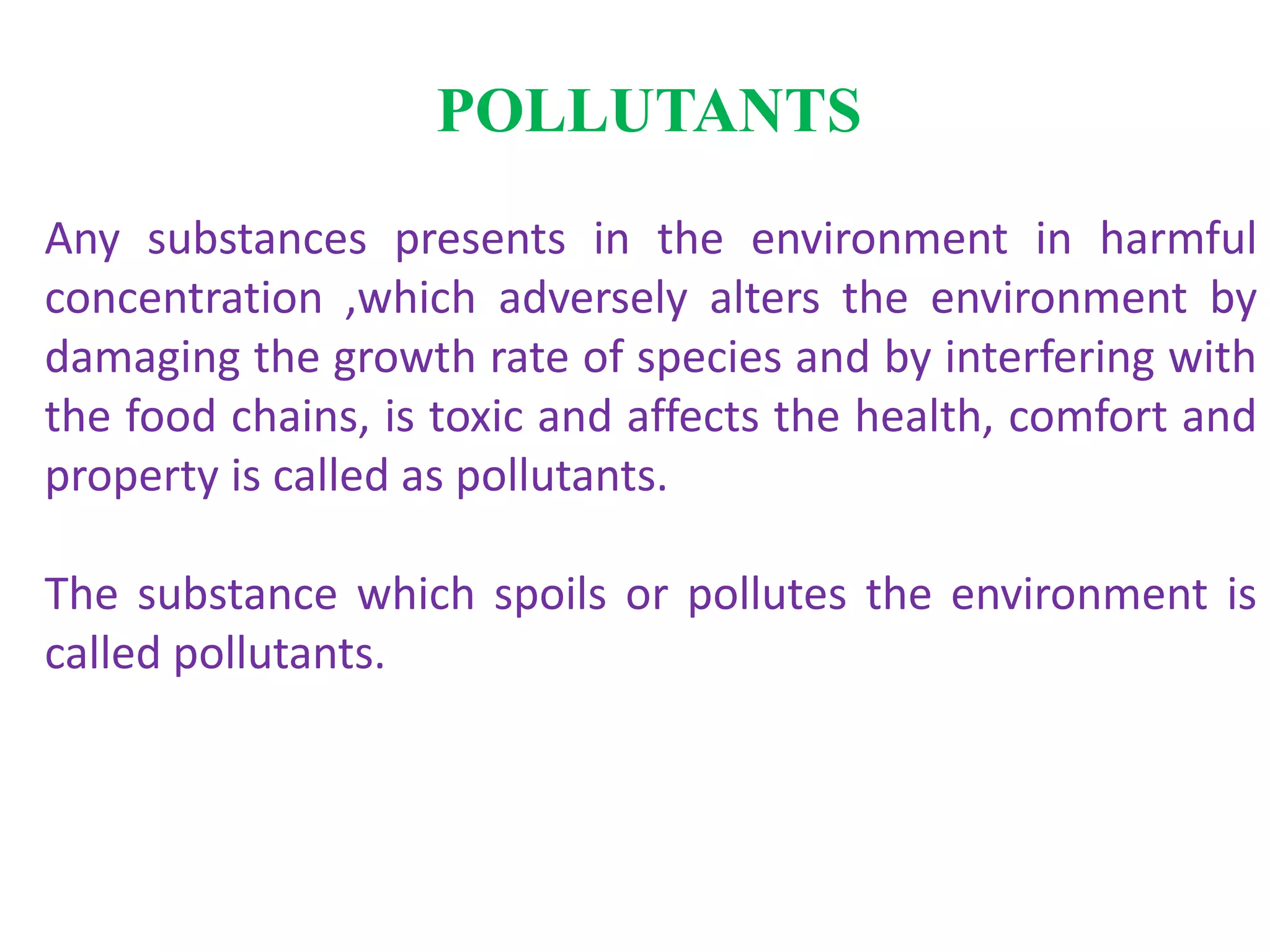 Pollutants | PPTX