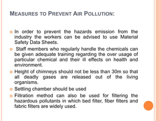Pollutants,pollution and control in textile industry | PPTX