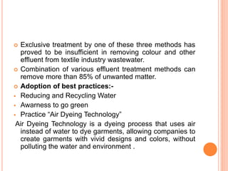Pollutants,pollution and control in textile industry | PPTX