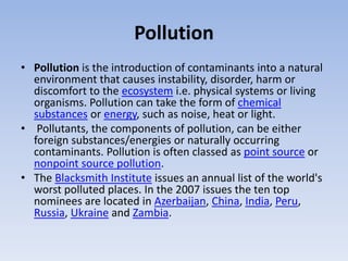 Pollution important | PPT