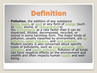Pollution-Definition and Types Of Pollution.pptx | Indoor Environmental ...