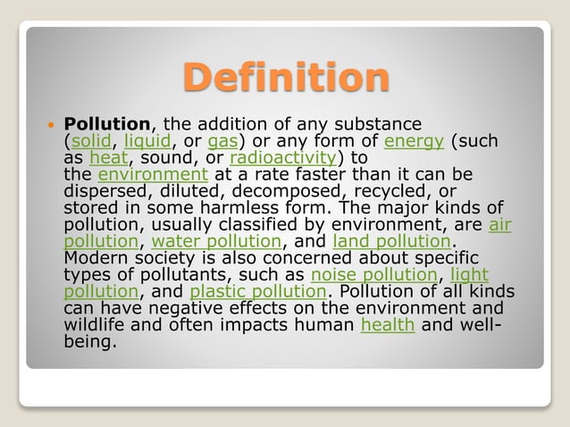 Pollution-Definition and Types Of Pollution.pptx | Indoor Environmental ...