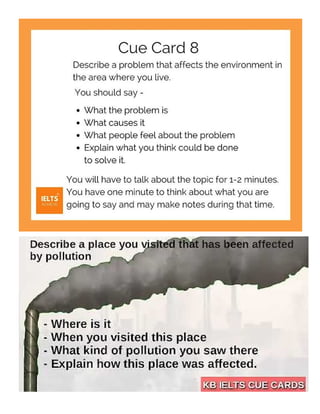 POLLUTION IELTS CARDS READING AND WRITING TASKS | DOCX