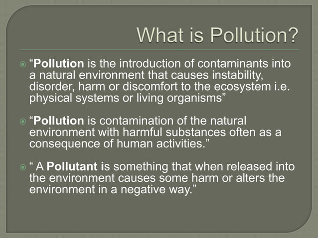 Introduction to Pollution | PPTX