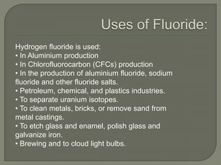 Uses Of Fluorine