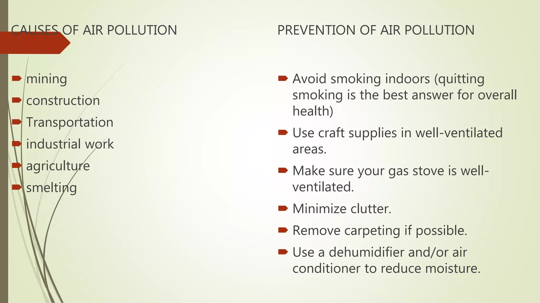 Pollution and conservation | PPTX | Indoor Environmental Quality | Home ...