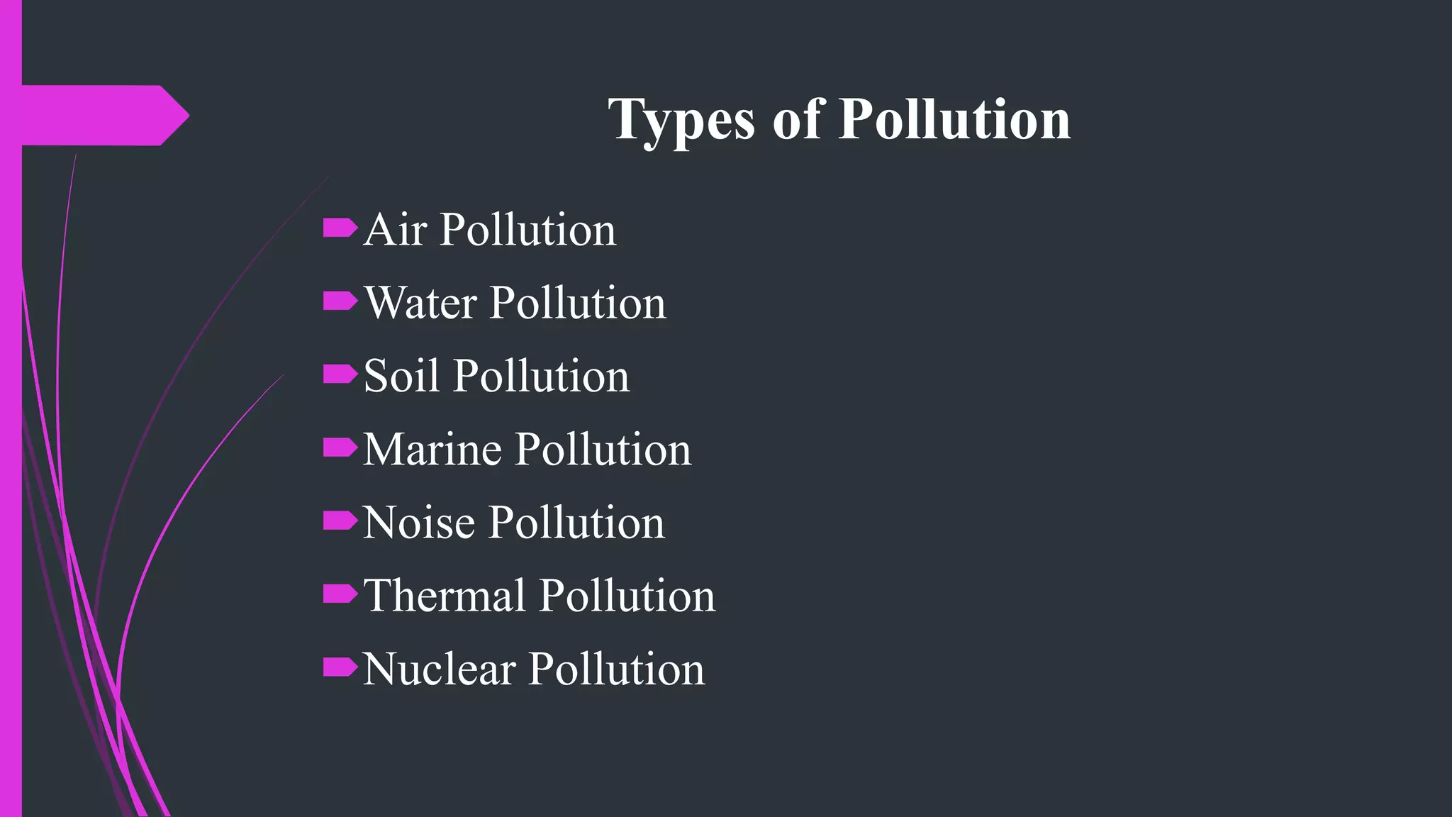 Pollution, its types, causes, effects, history and control | PPTX