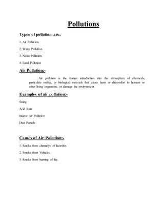 Pollution and its types | DOCX