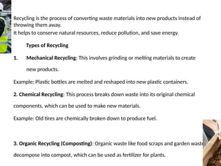 A Science topic on Pollution and Recycling | PPTX