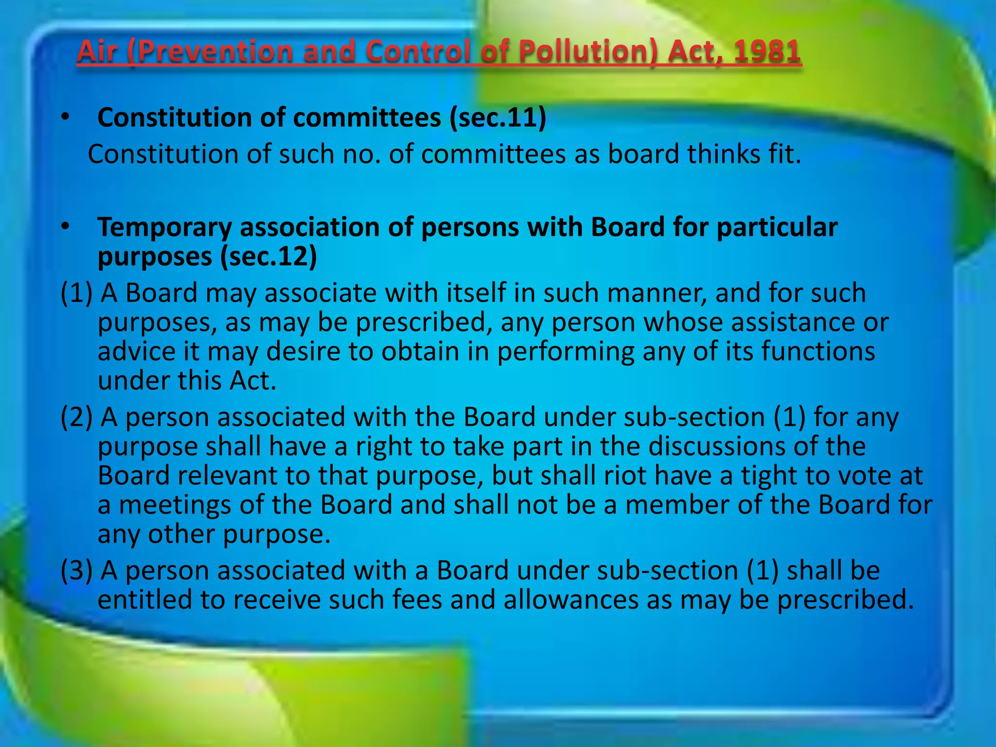Air (prevention & control of pollution) Act 1981 | PPTX