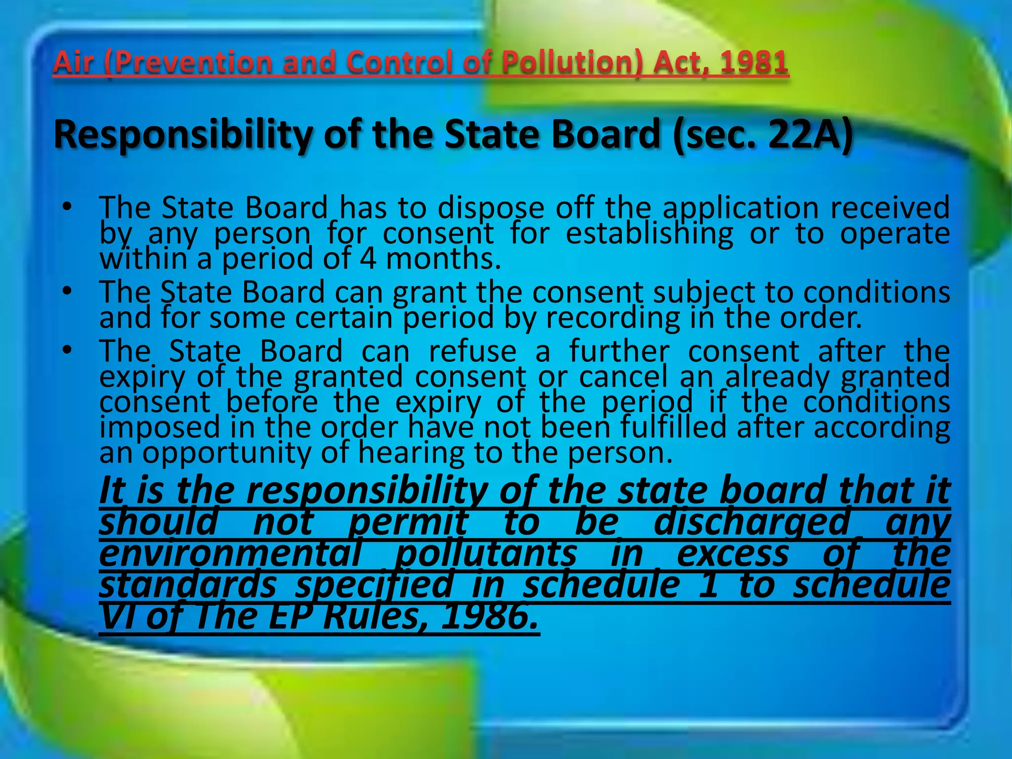 Air (prevention & control of pollution) Act 1981 | PPTX
