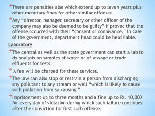 Pollution control acts and regulations of India | PPTX
