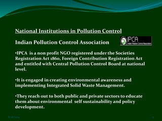 Pollution control- an instituitional approach through environmental ...