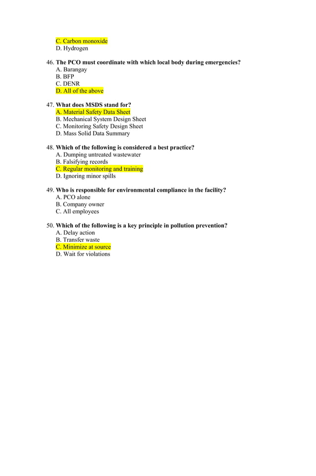 Pollution Control Officer reviewer.docx answered | DOCX