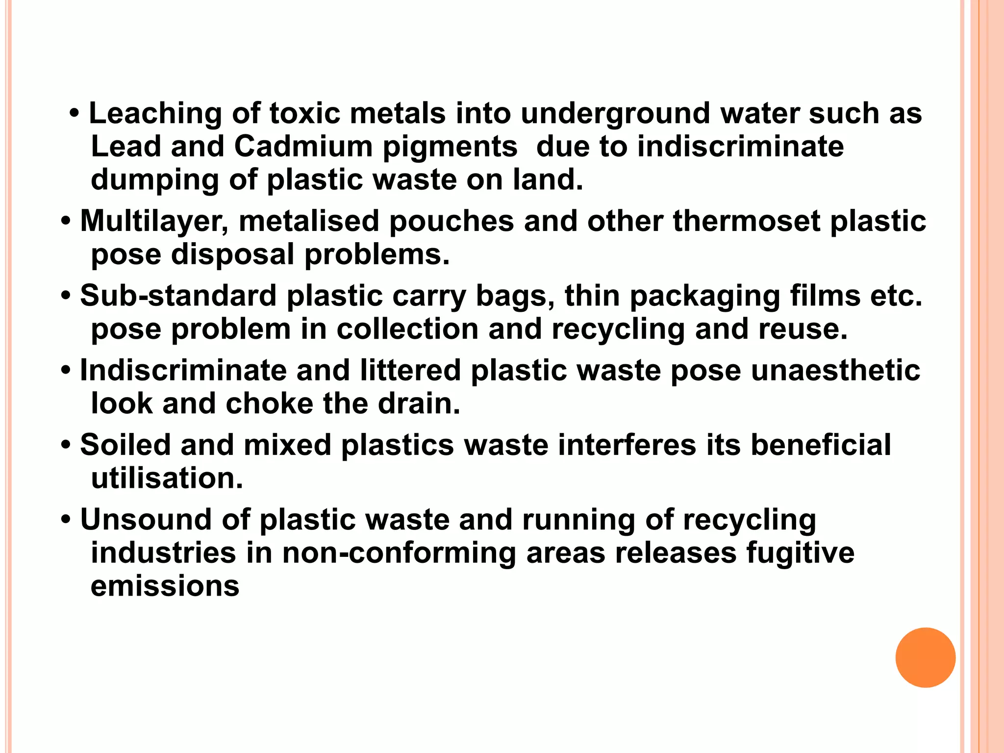 Pollution due to plastic waste | PPTX