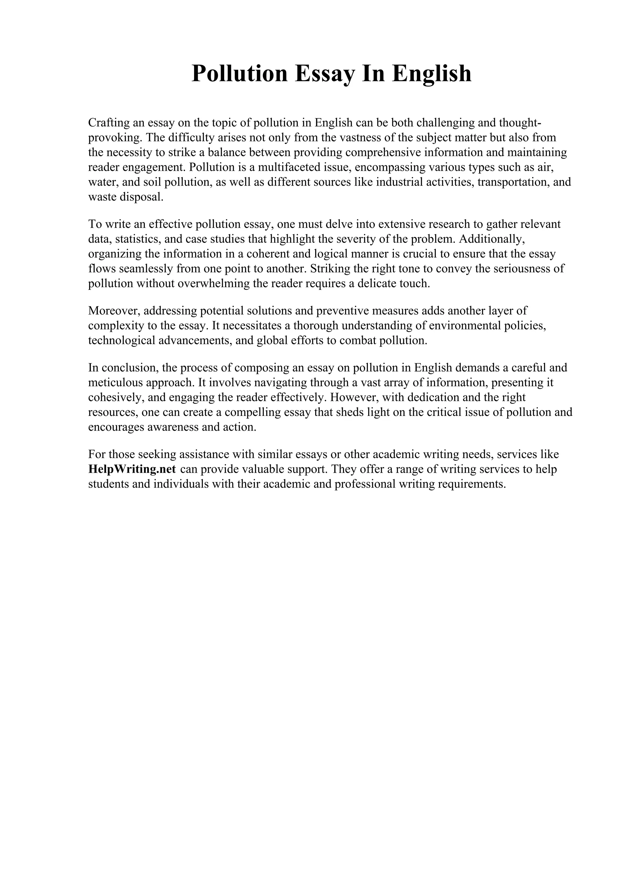 Pollution Essay In English.pdf