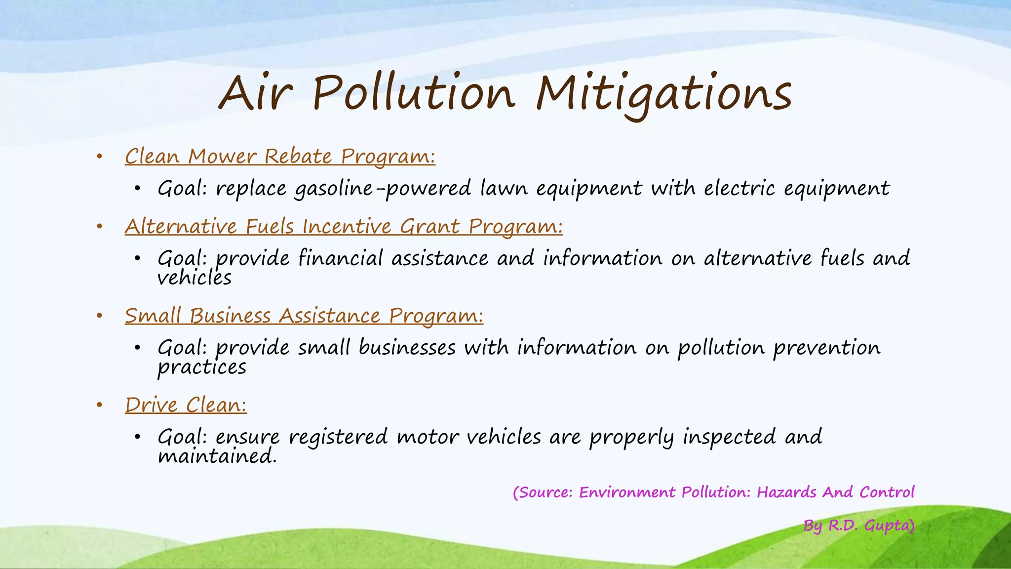 Pollution hazards and its mitigations | PPTX