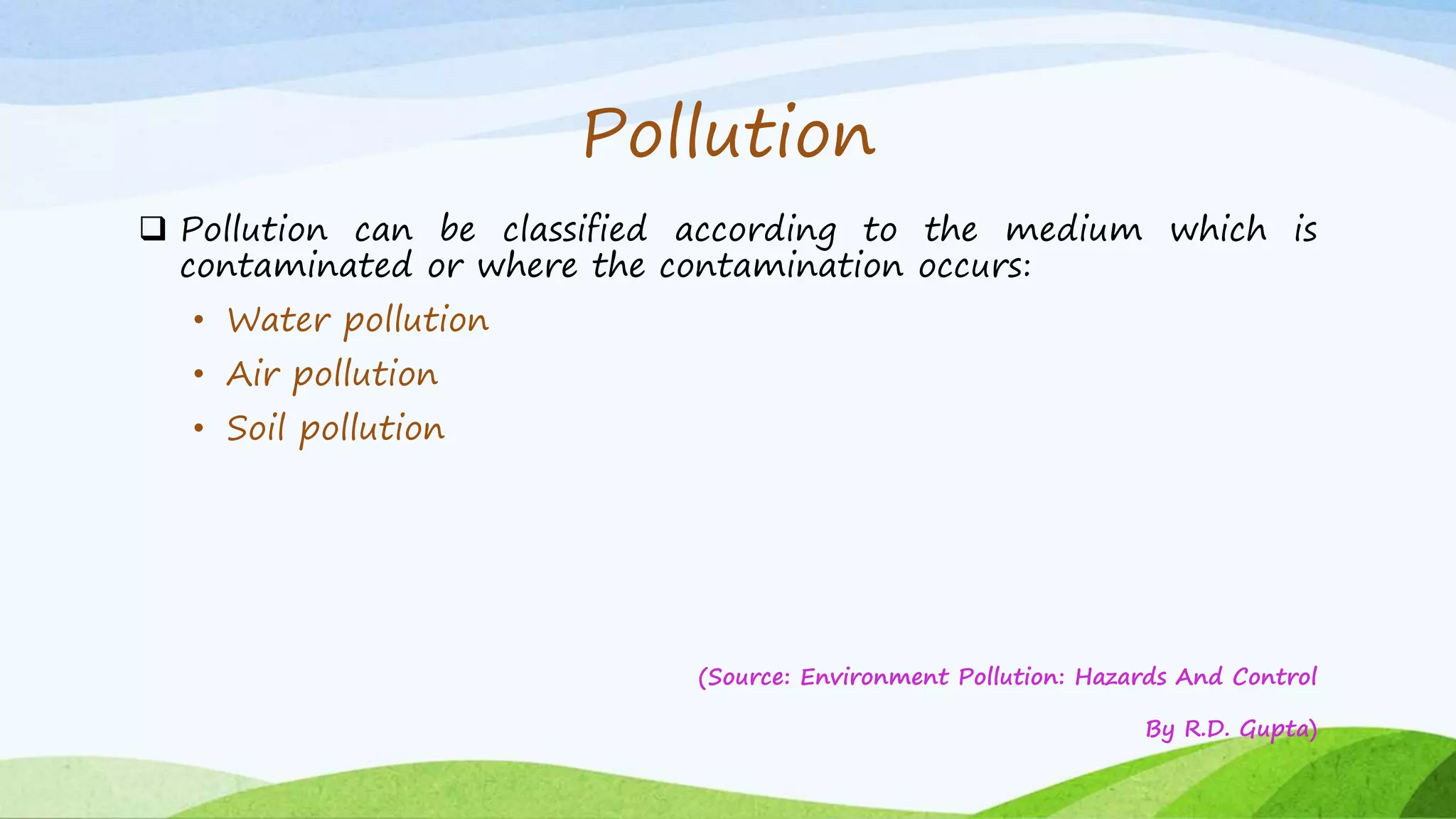 Pollution hazards and its mitigations | PPTX