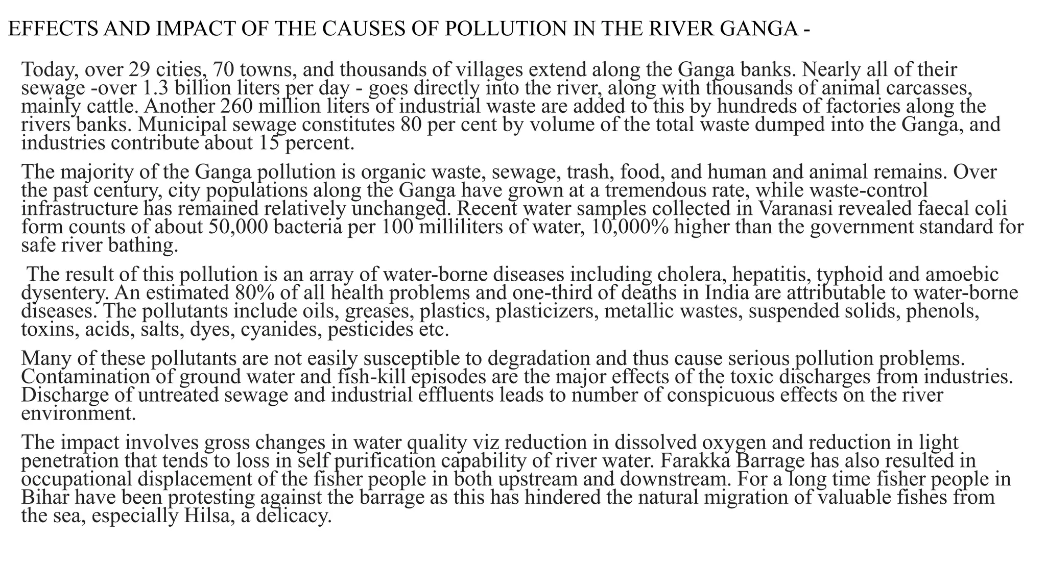 Pollution in River Ganga | PPT