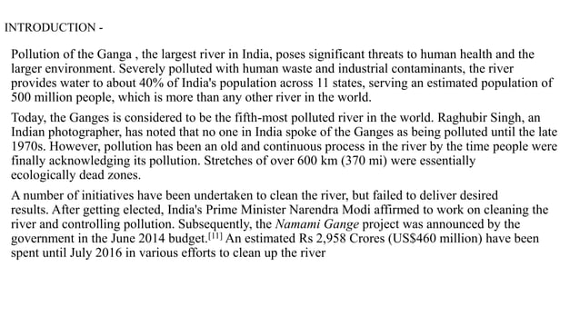 Pollution in River Ganga | PPT