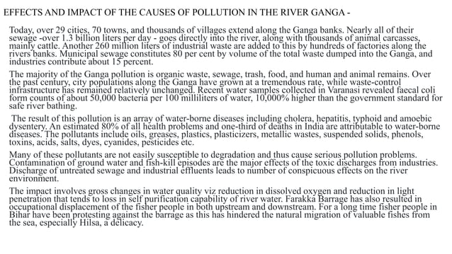 Pollution in River Ganga | PPT