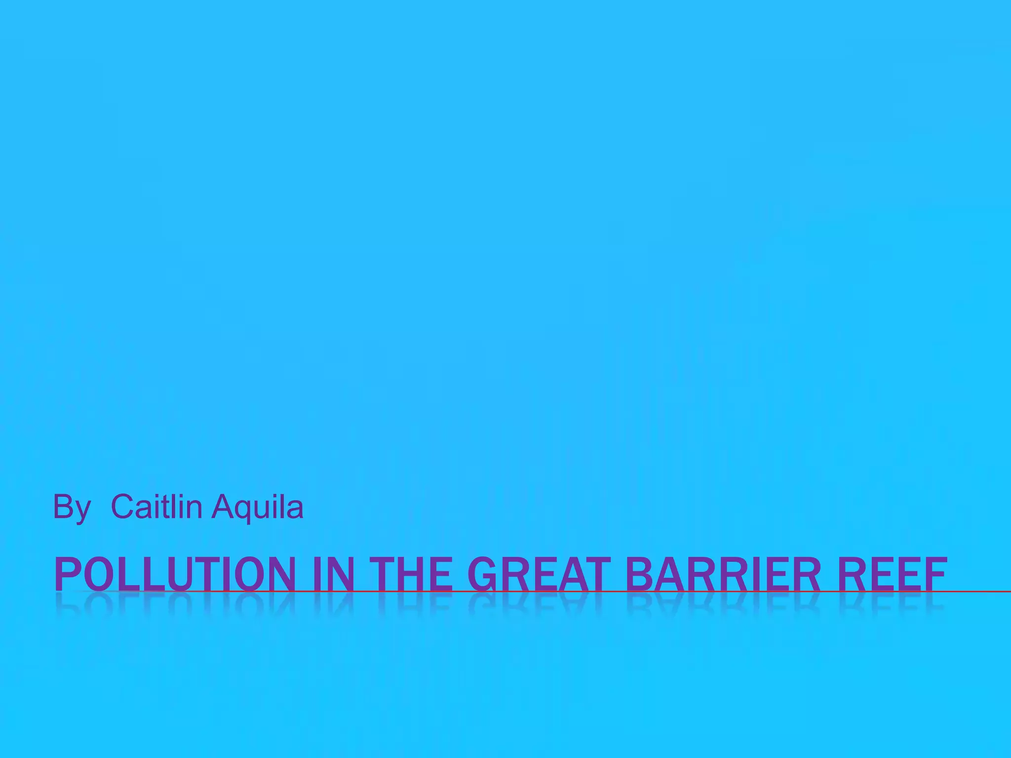 Pollution in the Great Barrier Reef | PPTX