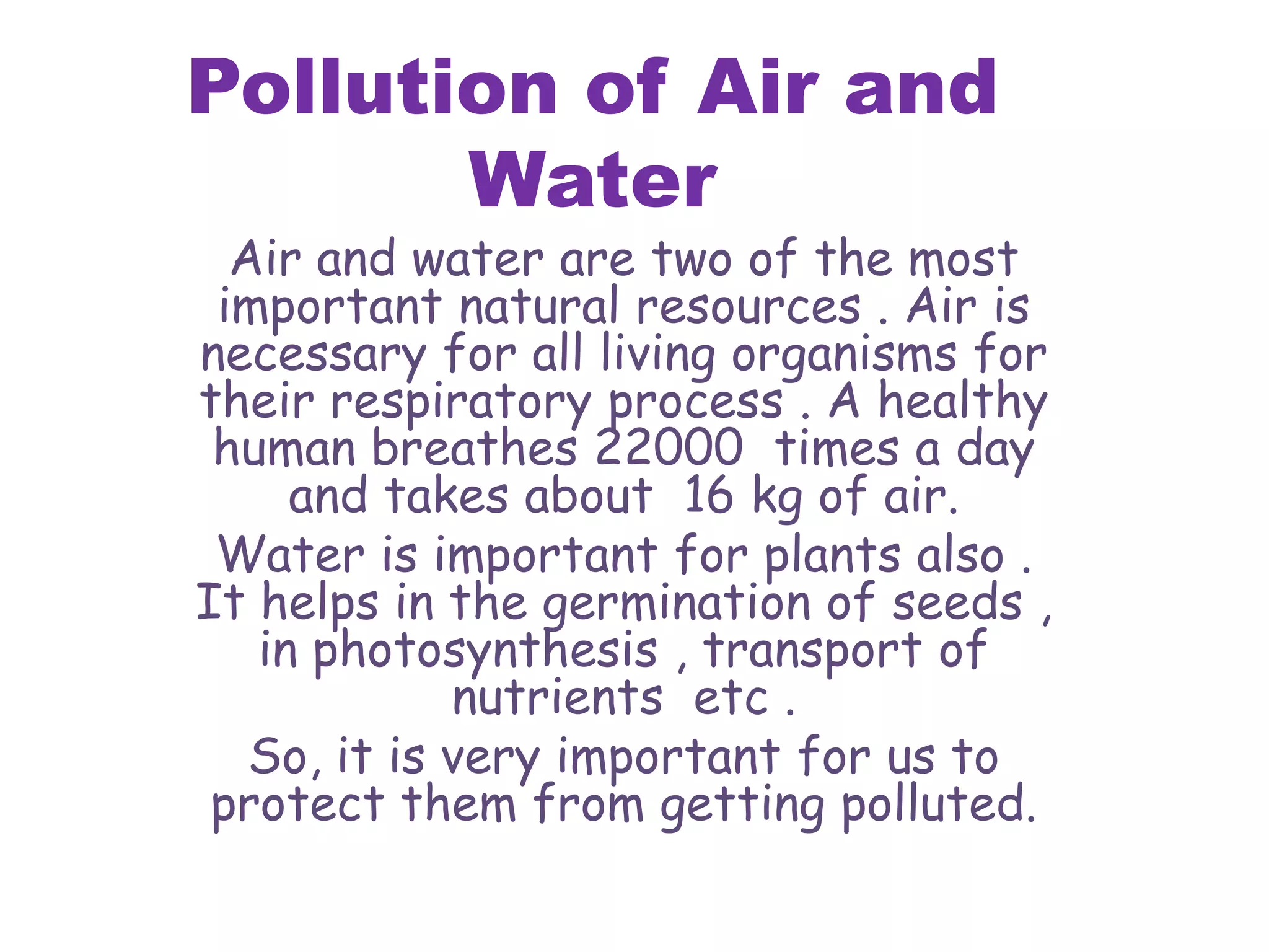 Pollution of air and water | PPTX