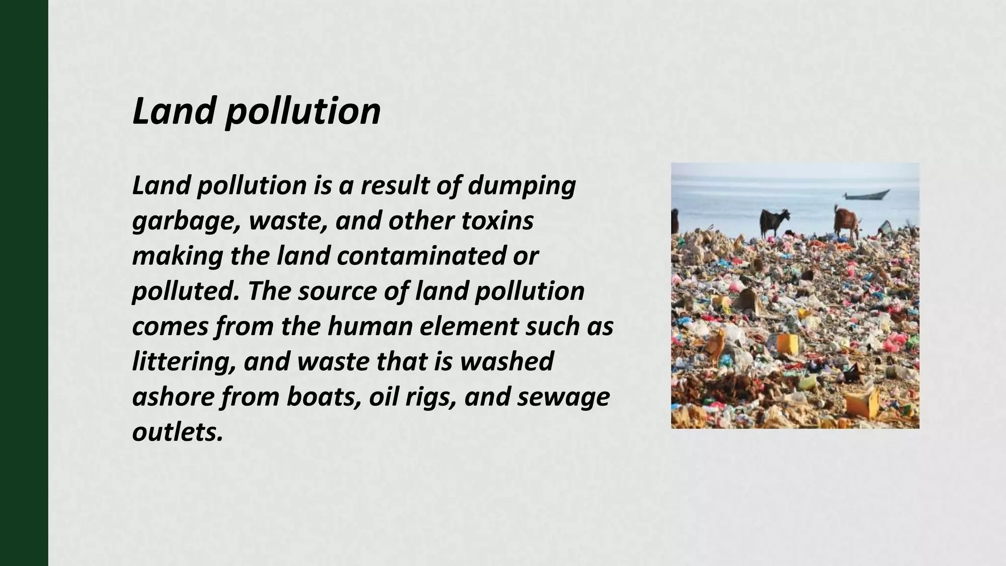 Pollution of air , water and land | PDF
