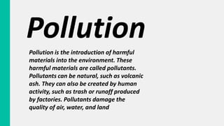 Pollution of air , water and land | PDF