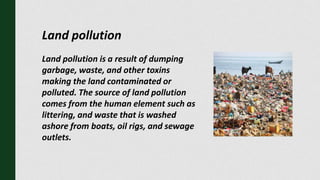 Pollution of air , water and land | PDF